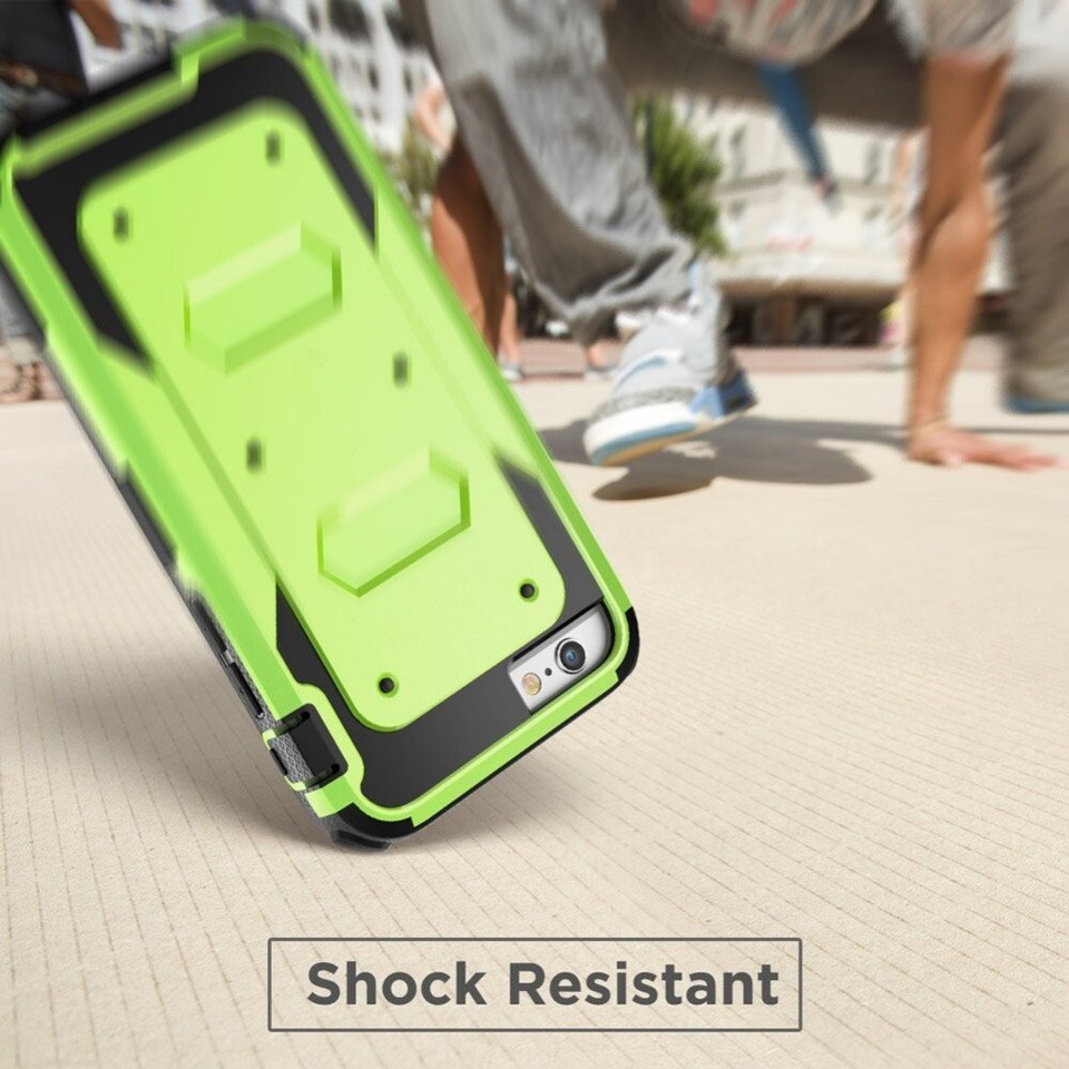 SHOCKPROOF TANK Phone Case Cover Clip Holster Stand + BUILT-IN SCREEN ...