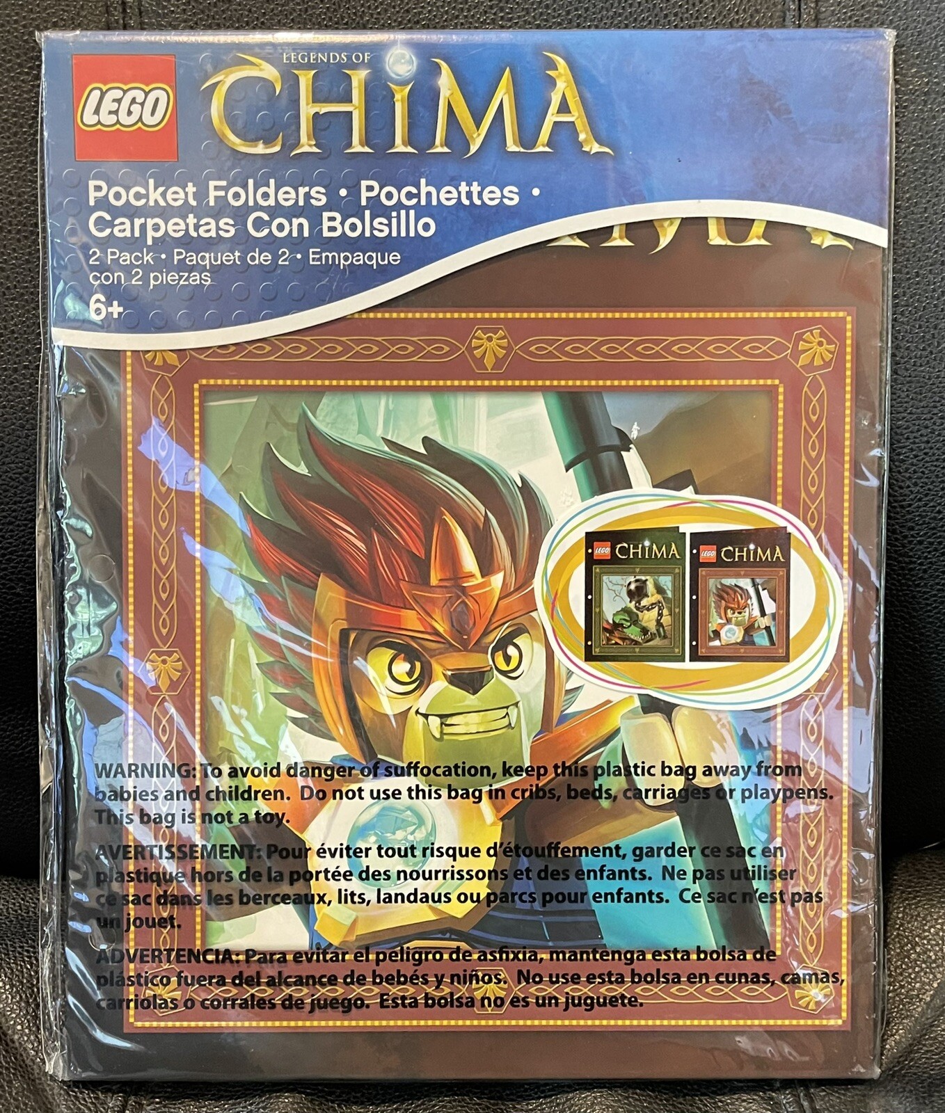 New 2013 LEGO Chima School Folders Set - Lion & Dinosaur Warriors - 2 ...