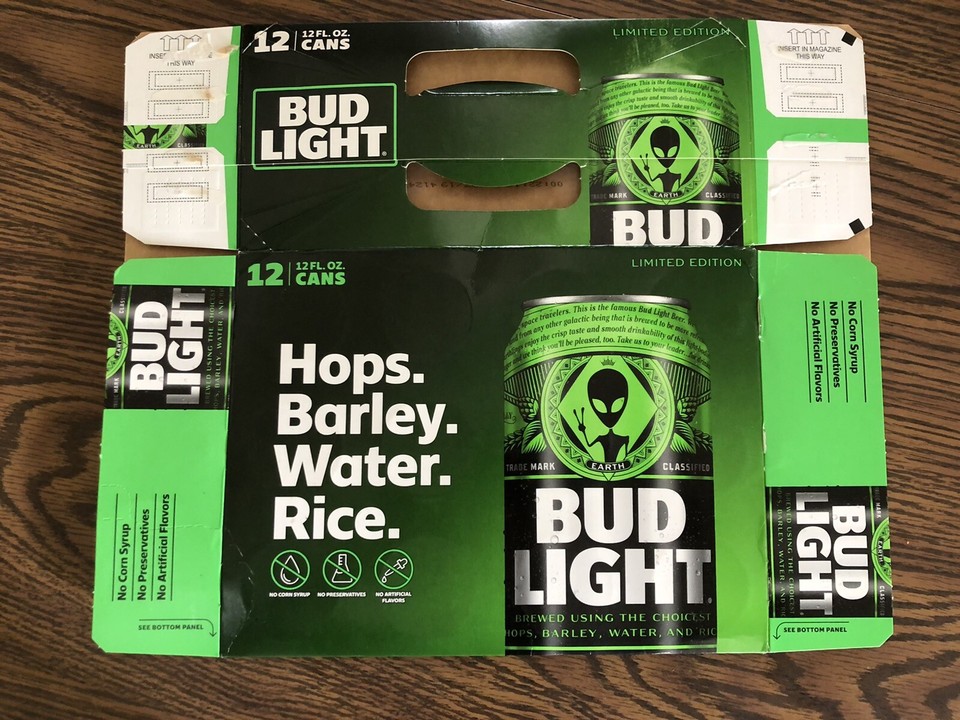 Budweiser Alien Area 51 12 Pack Beer Carton - Empty Box Limited Edition ...