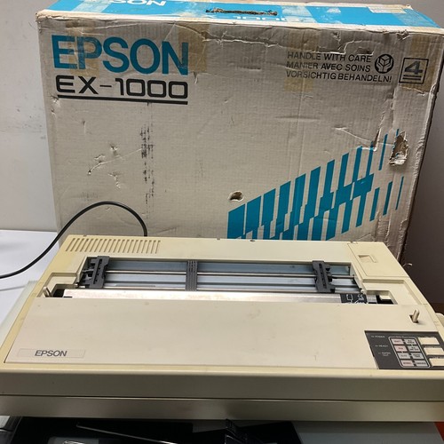 Epson EX-1000 9 Pin Dot Matrix Printer 136 Column Japan Vintage 80's w ...