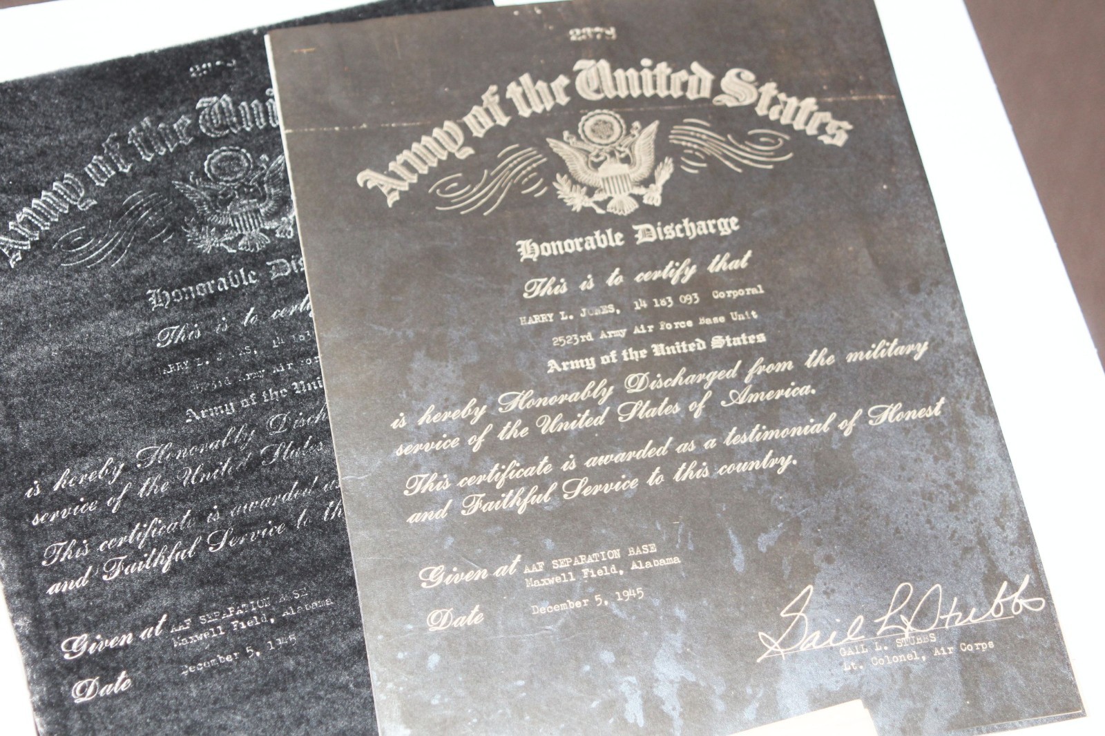 WWII Army Air Force Service Records, Honorable Discharge, Pics, Patch ...