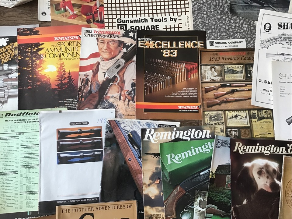 Large Gun Brochure Lot Knives Gunsmith Remington Lyman Winchester Smith ...