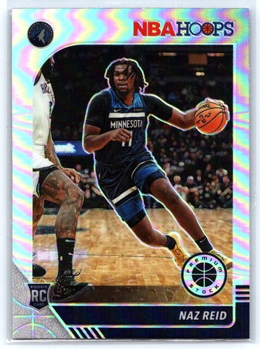 2019-20 NBA Hoops Premium Stock Naz Reid RC Rookie Silver Timberwolves ...