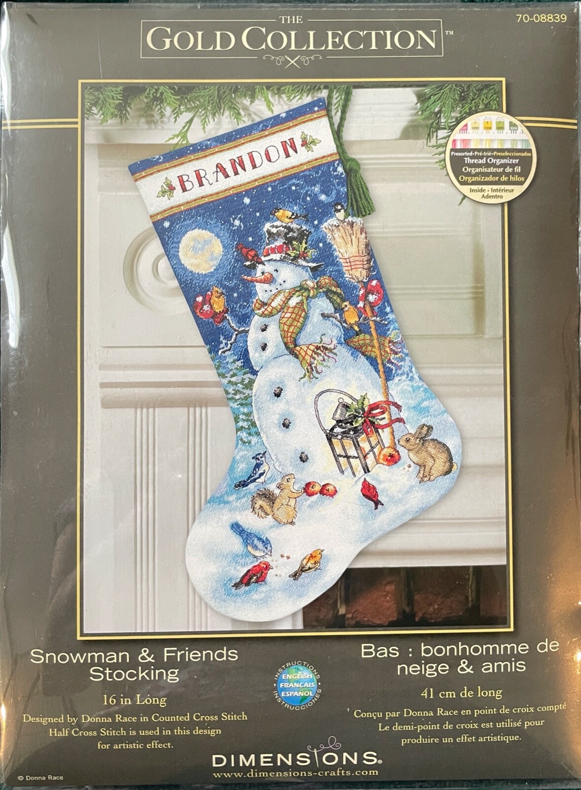 DIMENSIONS GOLD "SNOWMAN & FRIENDS STOCKING" COUNTED CROSS STITCH #70 ...