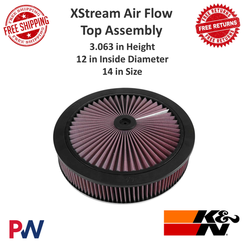 K&N Filters Universal XStream Top Assembly Air Filter 12" ID | Size 14 ...