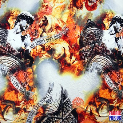 Ars Longa Vita Brevis Rome Design Stretch Fabric 58" Wide By The Yard ...