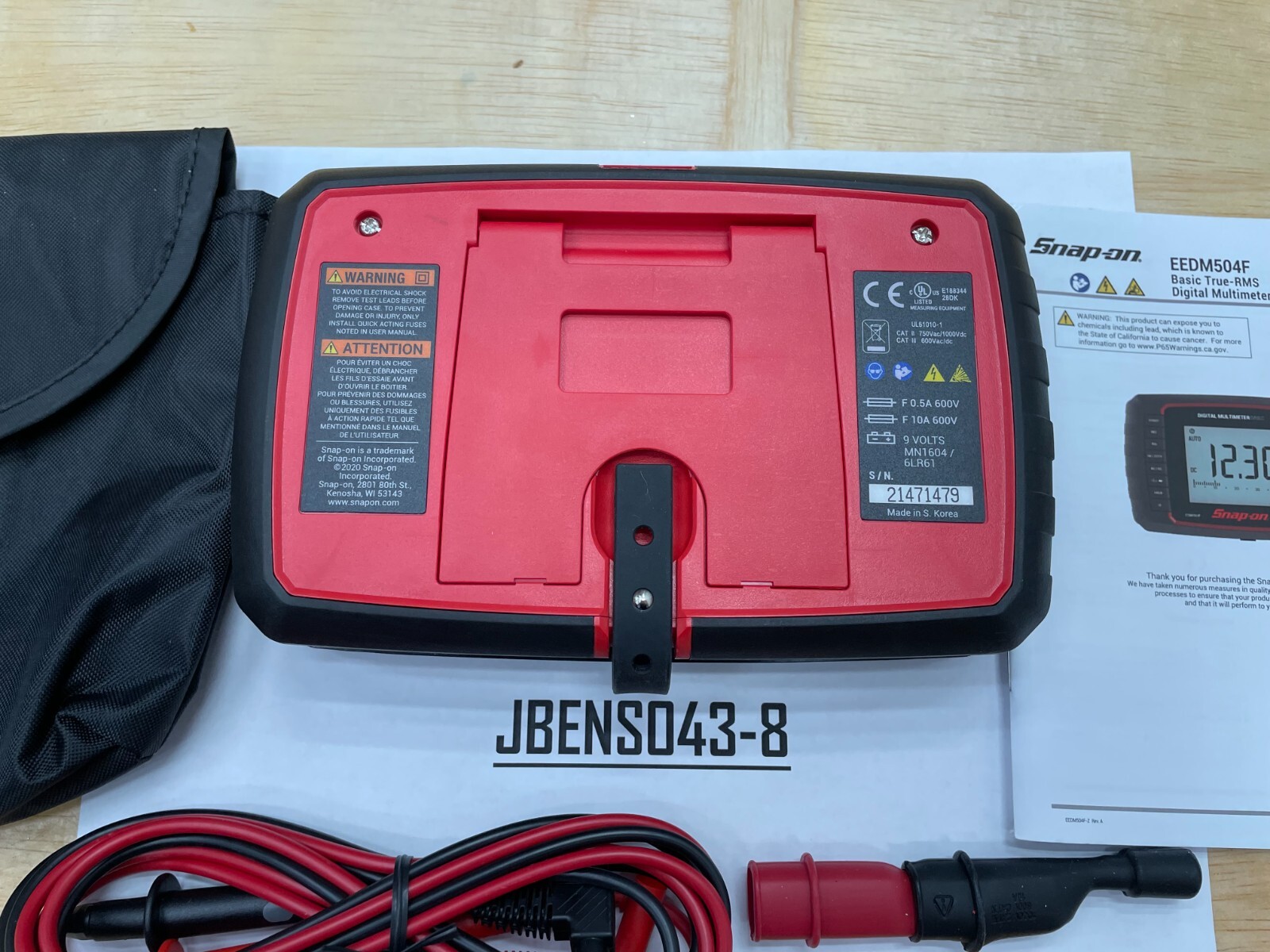 Snap-on Tools NEW True-RMS Daylight Basic Digital Multimeter EEDM504F ...