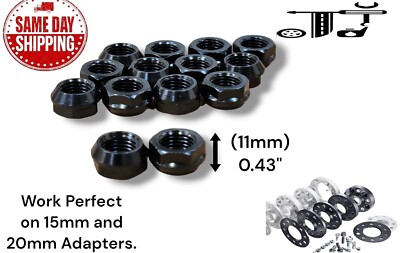 32 PCs BLACK 14X1.5 OPEN END ACORN LUG NUTS CHEVY FORD FIT 15MM OR 20MM ...