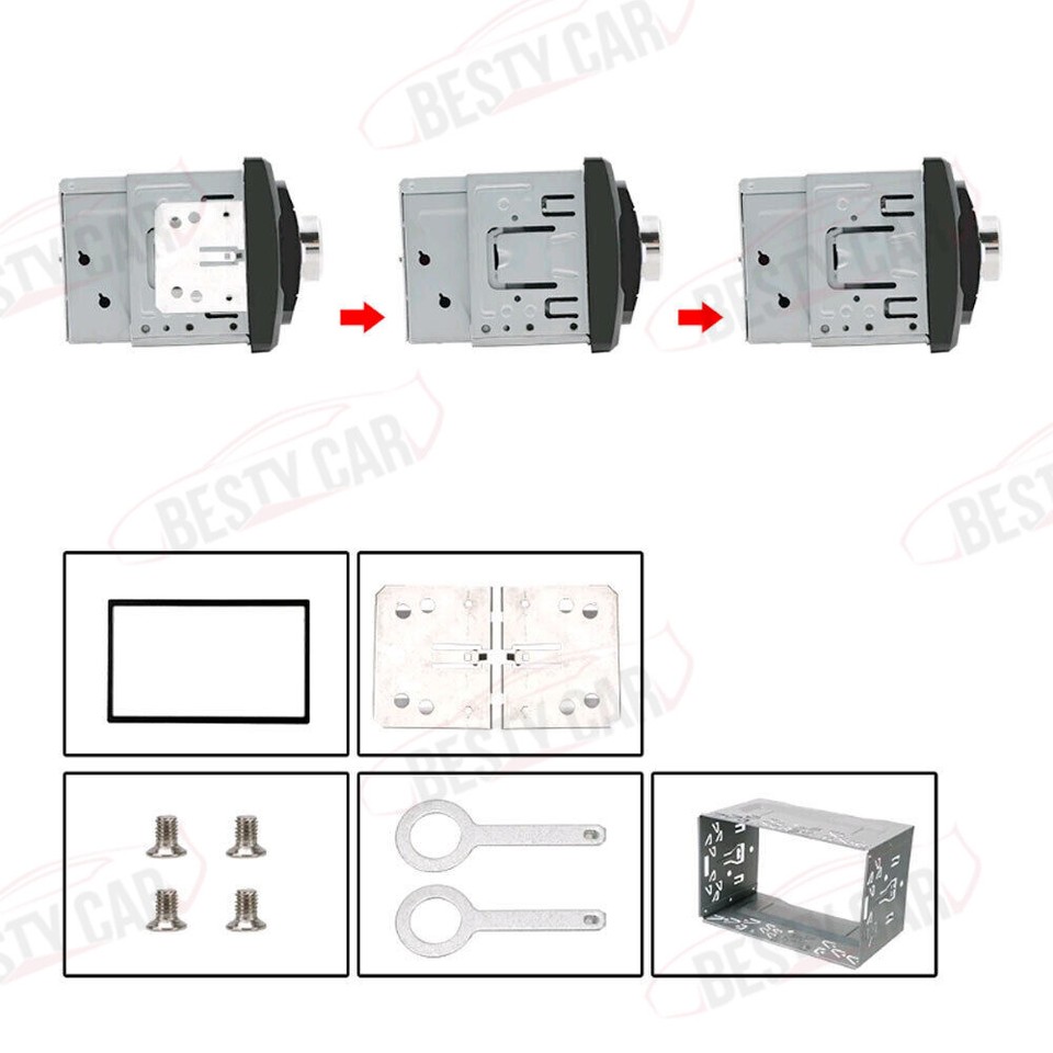 Universal Double 2 Din Car DVD Stereo Frame Radio Metal Mount Dash Kit ...