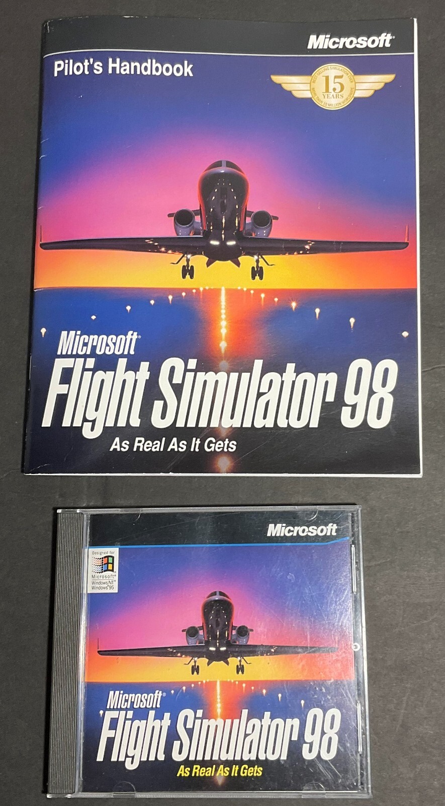 Microsoft Flight Simulator 98 PC CD-ROM Win 95 Disk & Handbook - has ...