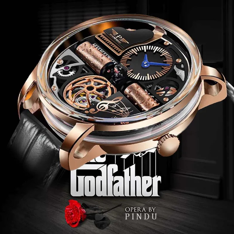 PINDU Men Mechanical Watch Godfather Classic Series 45.5MM, M2791B ...
