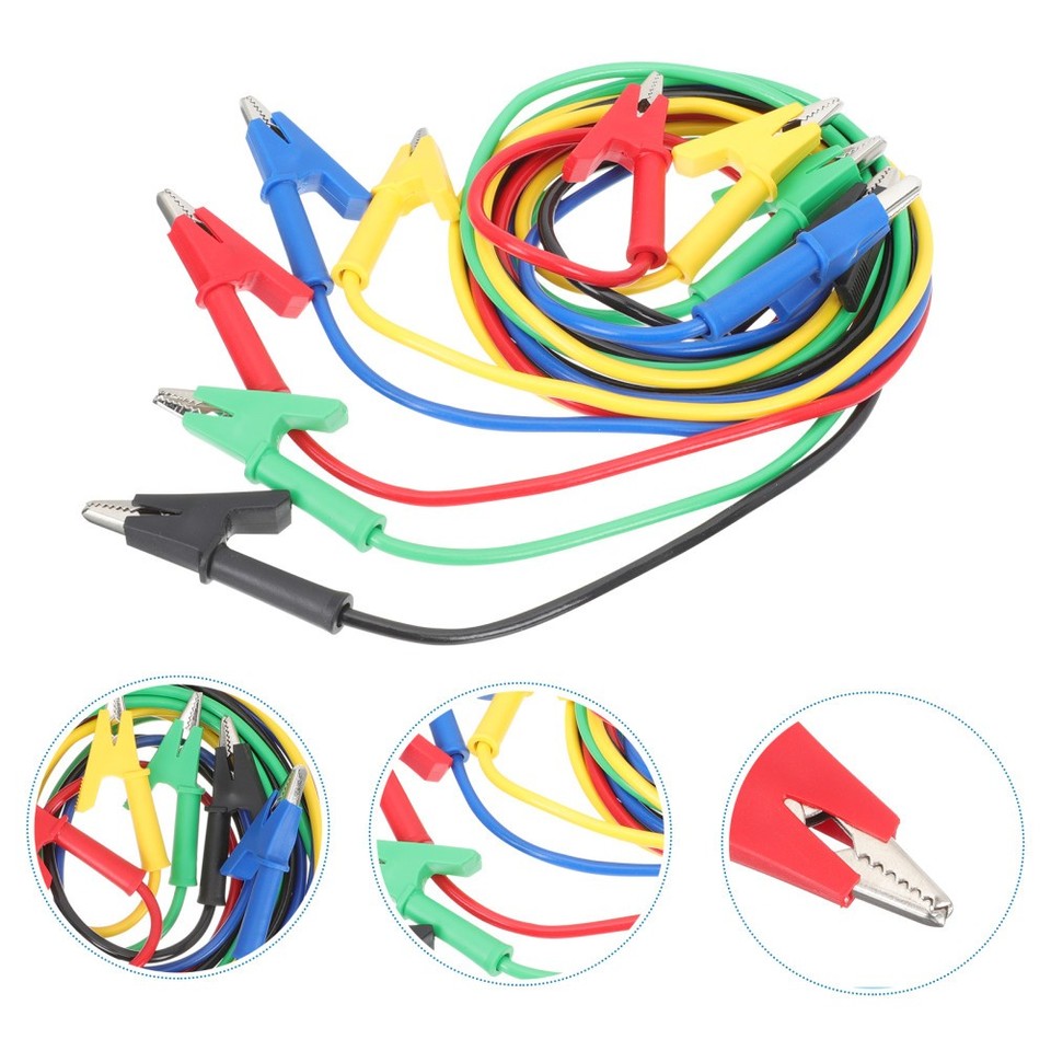 5Pcs Jumper Wires with Clips Electrical Test Leads Mixed Color | eBay ...