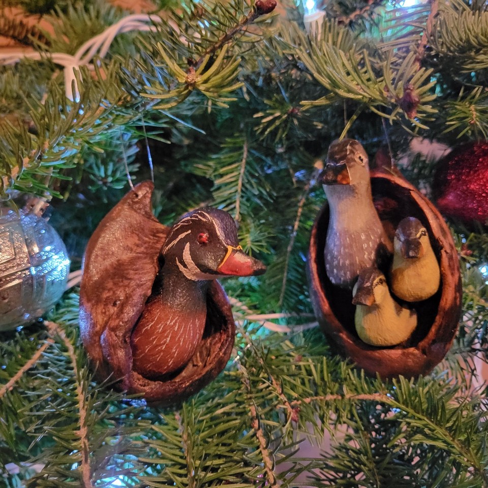 Casey Edwards Wood Carving Wood Duck Hen Duckling Christmas Tree ...