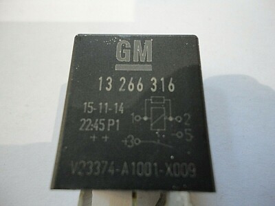 VAUXHALL GM 13266316 MULTI USE 5 PIN BLACK RELAY V23374-A1001-X009 ...