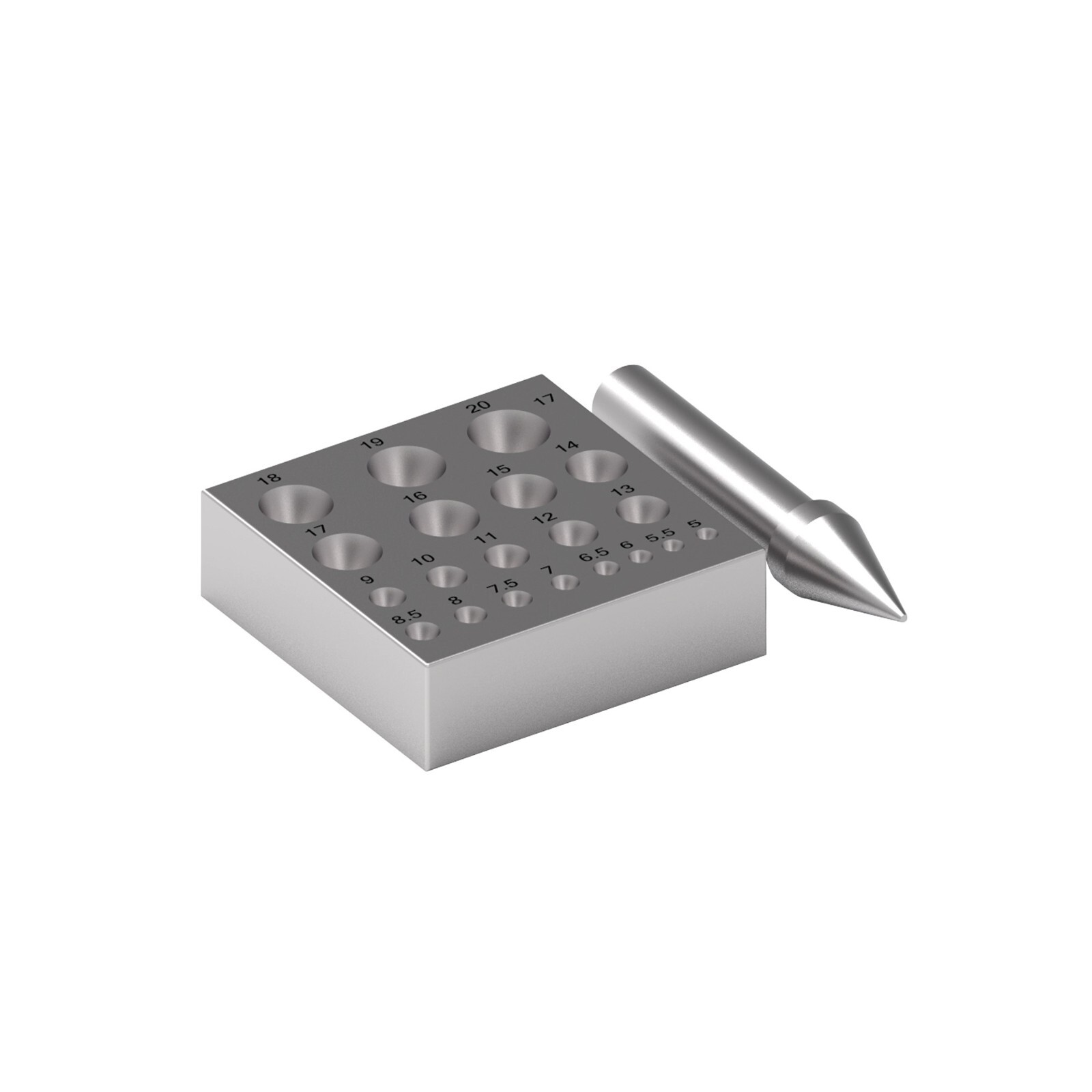 Round Punch Bezel Block Set with Size 5mm-20mm & 17 Degrees with 20 ...