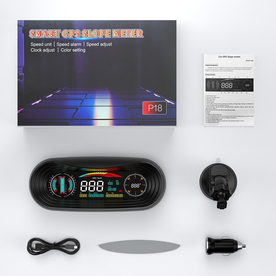 ANCEL P18 HUD Head Up Display Car GPS Slope Meter Inclinometer off-Road ...