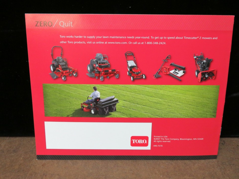 Wheel Horse toro timecutter Z advertising parts mower tractor manual ...