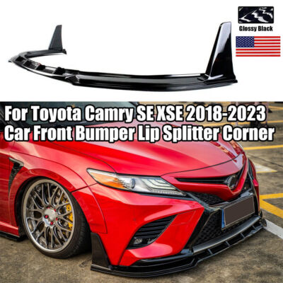 Gloss Black For Camry SE XSE 2018-23 Yofer V2 Style Front Bumper Lip ...