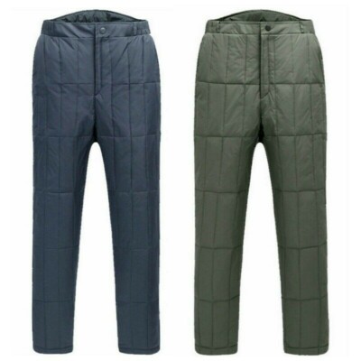 Men's Warm Pants Puffer Trousers Soft Thick Winter Padded Warmer ...