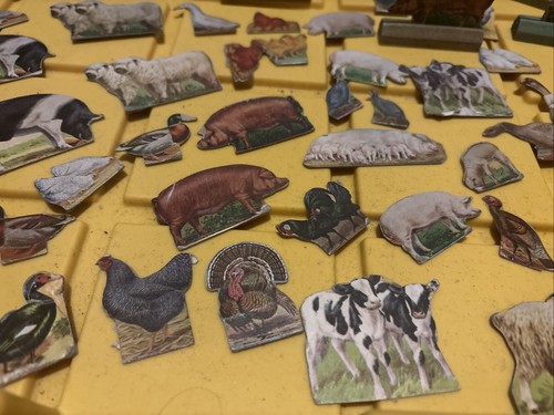 75+ Lot Of Vintage Stand Up Thick Cardboard Farm Animals Double Sided ...
