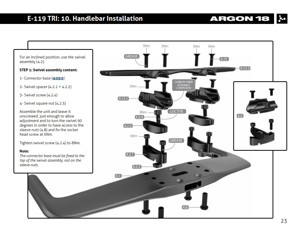 Argon18 Replacement E119 Extension Connector Base (4.12.1) #38912 | eBay