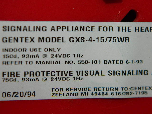 LOT OF 5 GENTEX GXS-4-15/75WR SIGNALING APPLIANCE FOR HEARING IMPAIRED ...