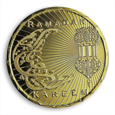 Muslim, Islam, Ramadan Kareem, gold plated token coin, souvenir 40 mm ...
