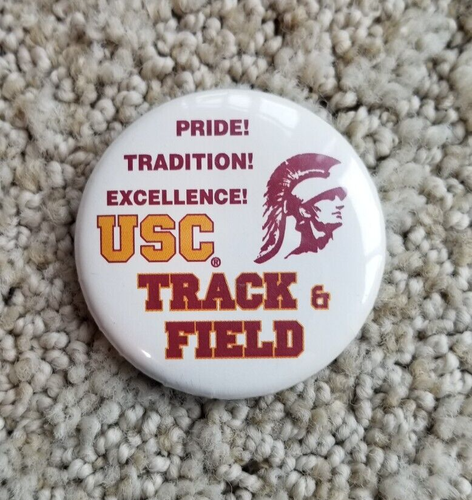 Vintage USC Trojan Track & Field "Pride! Tradition! Excellence!" button ...