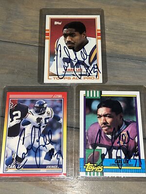 Carl Lee Lot Of 3 Autograph Signed Football Cards 1989 1990 NFL | eBay
