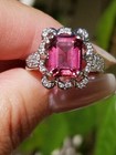 Beautiful Pink Tourmaline Diamond Frame 18k gold ring | eBay