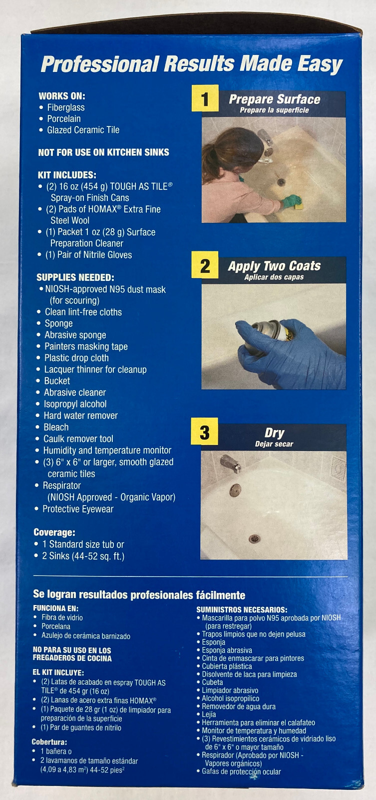 Homax Tough As Tile Refinishing Kit White 32 oz Spray-On Epoxy PPG Tub ...