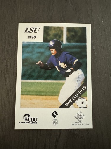1990 McDag LSU Tigers #3 PAT GARRITY Baseball Card Rookie RC RARE SGA ...