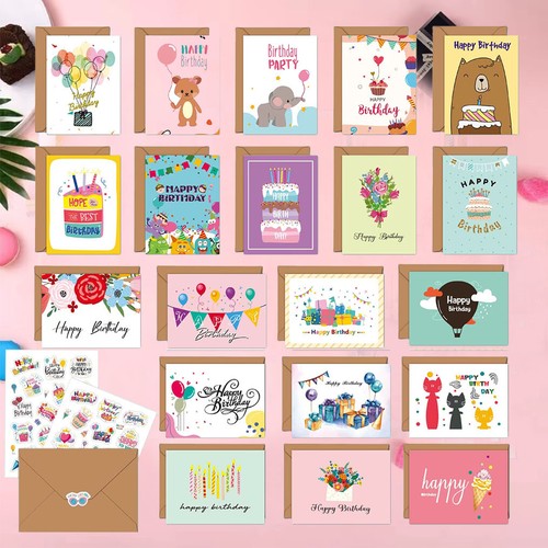 20pcs Multipack Open Mix Birthday Cards For Male, Female,bulk Pack ...