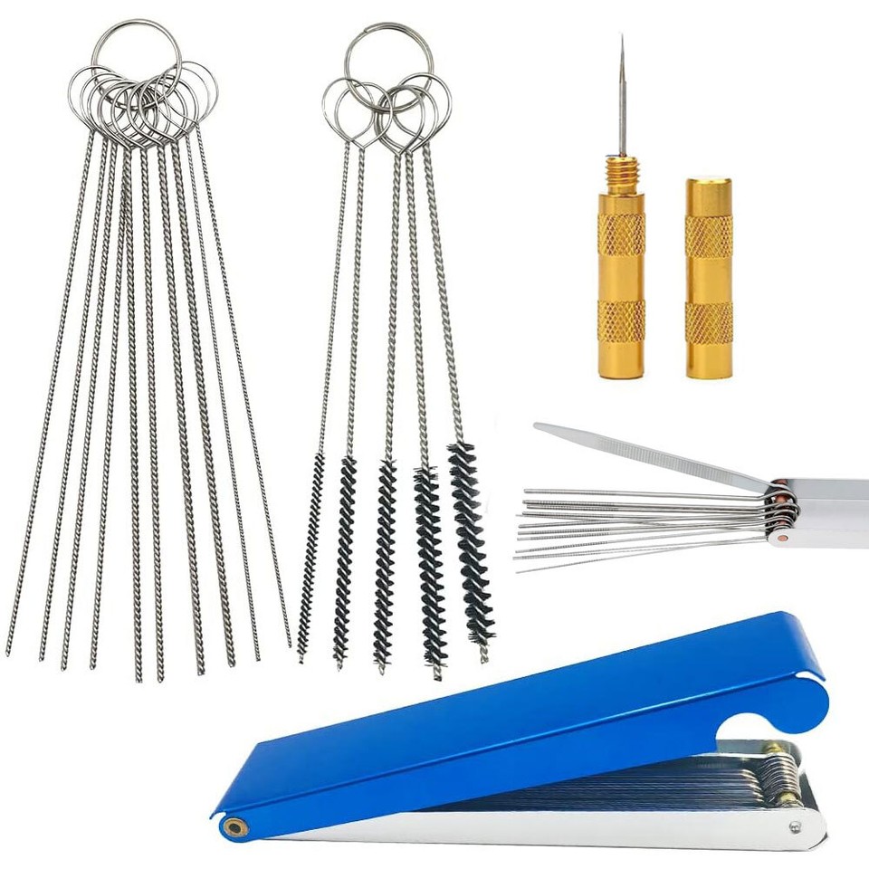 For Carburetor Carb Cleaning Jet Remover Cleaner Kit Tool Set 26 Needle ...