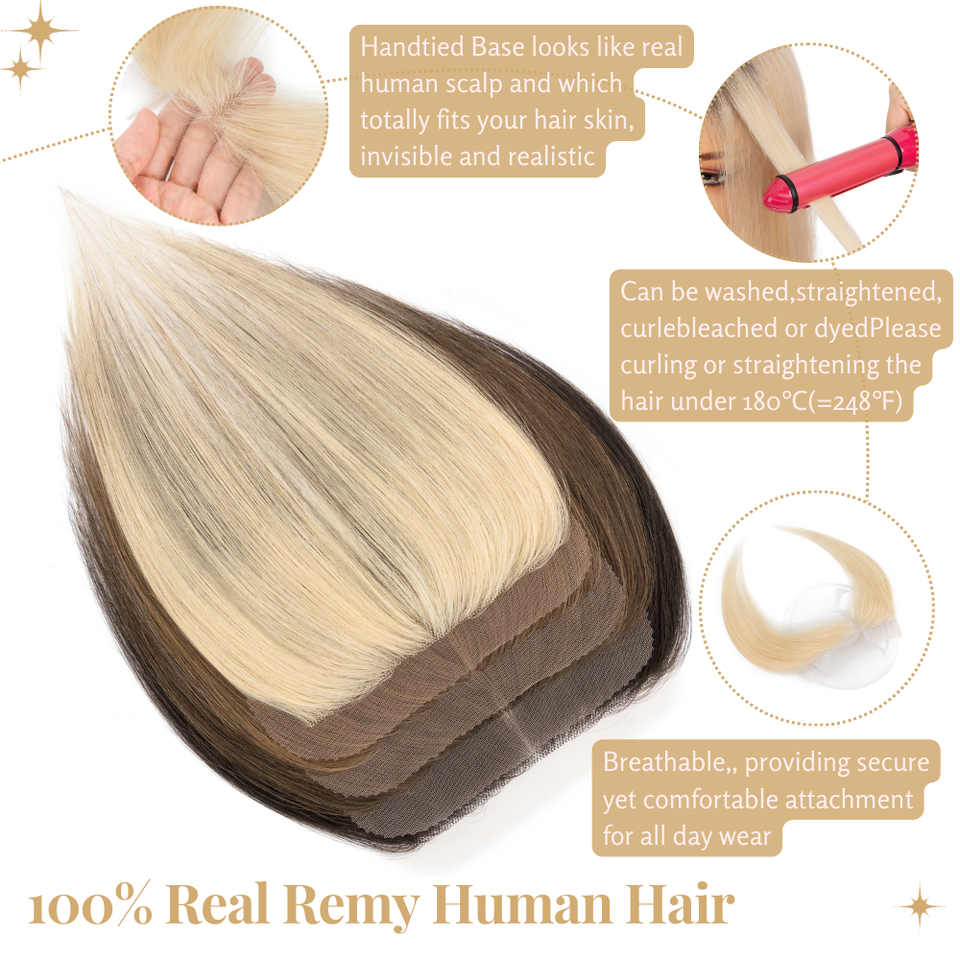 Women's Hairline Cover-UP Real Human Hair Front Top Lace Base Toupee ...