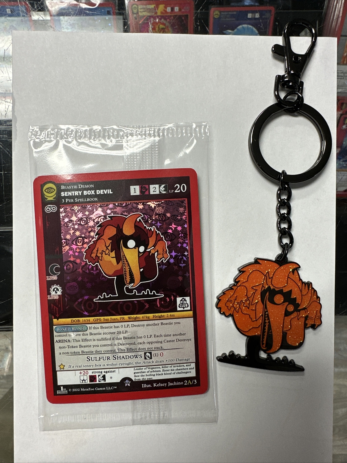 MetaZoo Seance Pin Club Sentry Box Devil Alt 2A/3 Mint Card & Keychain ...