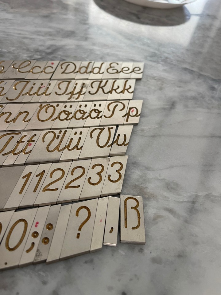 ELMA RINGSTAR FONT LETTER SET used CONNECTING SCRIPT ENGRAVING LETTERS ...