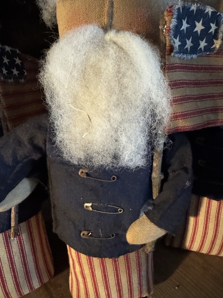 Primitive~Folk Art~handmade Americana Fourth Of July Patriotic Uncle ...
