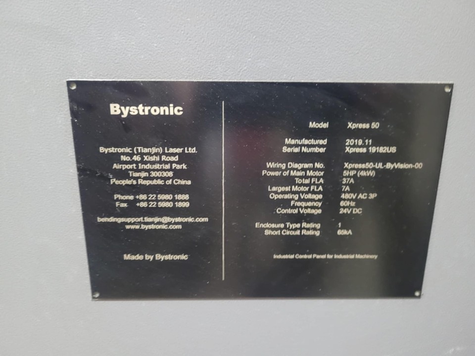 Bystronic Xpress 50, 50 ton CNC Hydraulic Press Brake, 2019 - w ...
