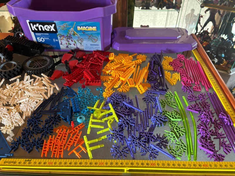 K'NEX Bulk Lot K'nex Parts Pieces from Multiple Sets in Large K'nex Tub ...