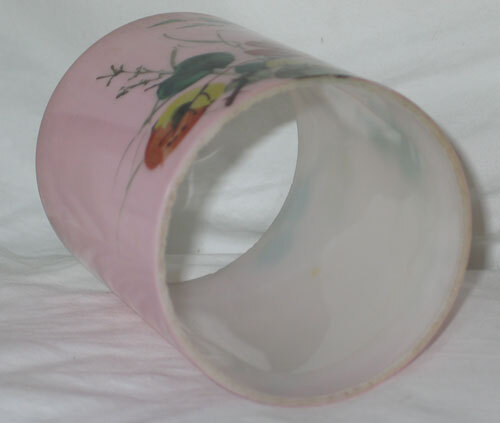 Antique Hand Painted Hurricane Glass Lamp Break 4-1/2" Cylinder ...