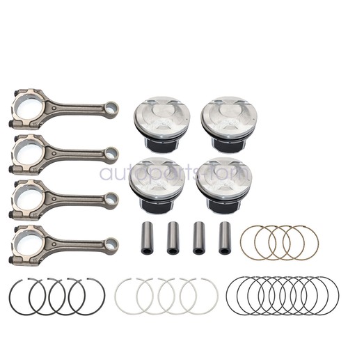 Connecting Rod & Pistons & Rings Kit For Hyundai Kia Accent Rio 1.6L ...