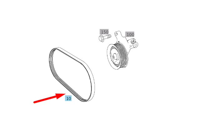 MERCEDES-BENZ ML W164 V-RIBBED BELT A0029930296 GENUINE for sale online ...