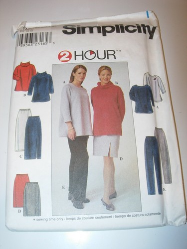 WOMENS UNCUT SIMPLICITY 8790 SEWING PATTERN KNIT TOP SKIRT PANTS SIZE ...