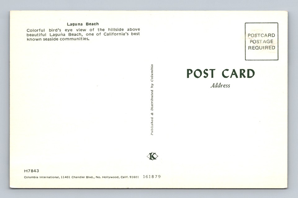 Laguna Beach CA-California Hillside and Best Known Seaside Town Vintage Postcard | eBay