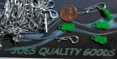 50 RC BODY CLIPS CAR TRUCK BUGGY BODY PINS 1/10 SCALE AND 4 GREEN RC ...