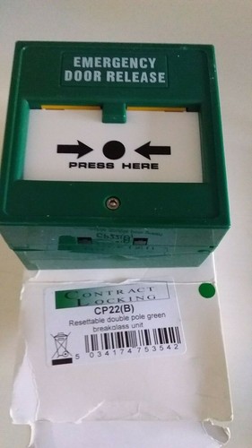 DOUBLE POLE RESETTABLE GREEN BREAK GLASS UNIT CP22(B) | eBay UK