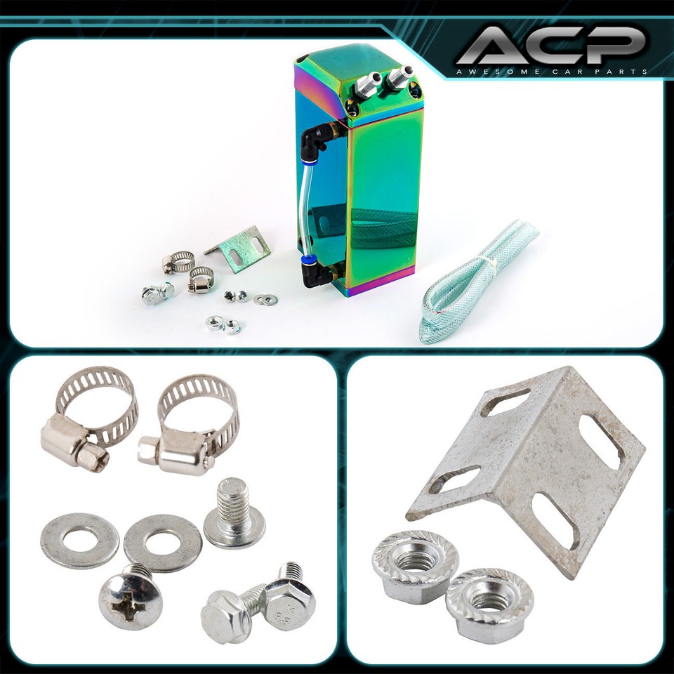 600ML 7"X3"X2.5" Oil Catch Tank Over Flow Reservoir Billet Aluminum Neo ...