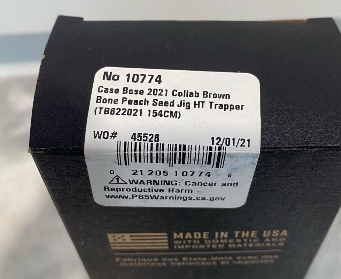 Case xx Tony Bose HT Trapper Knife Jigged Brown Bone 154-CM Steel 1/150 ...