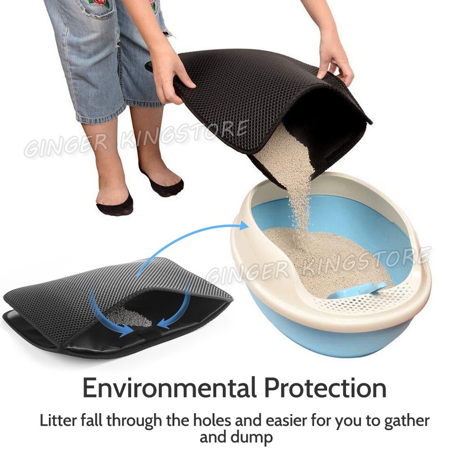 Cat Litter mat Large Kitty Litter Box Trapping Sifting Mats Waterproof ...